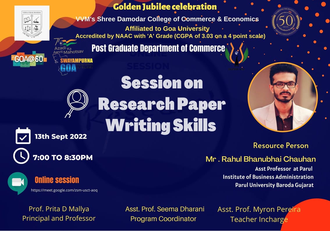 Session on Research Paper Writing Skills – Shree Damodar College of ...