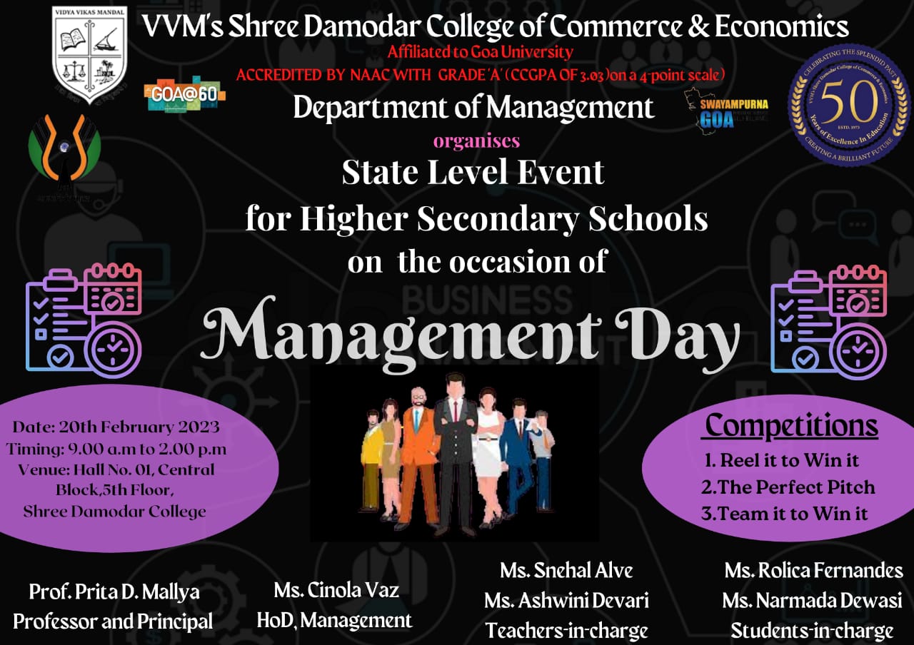 Management Day Celebrations – Shree Damodar College of Commerce & Economics