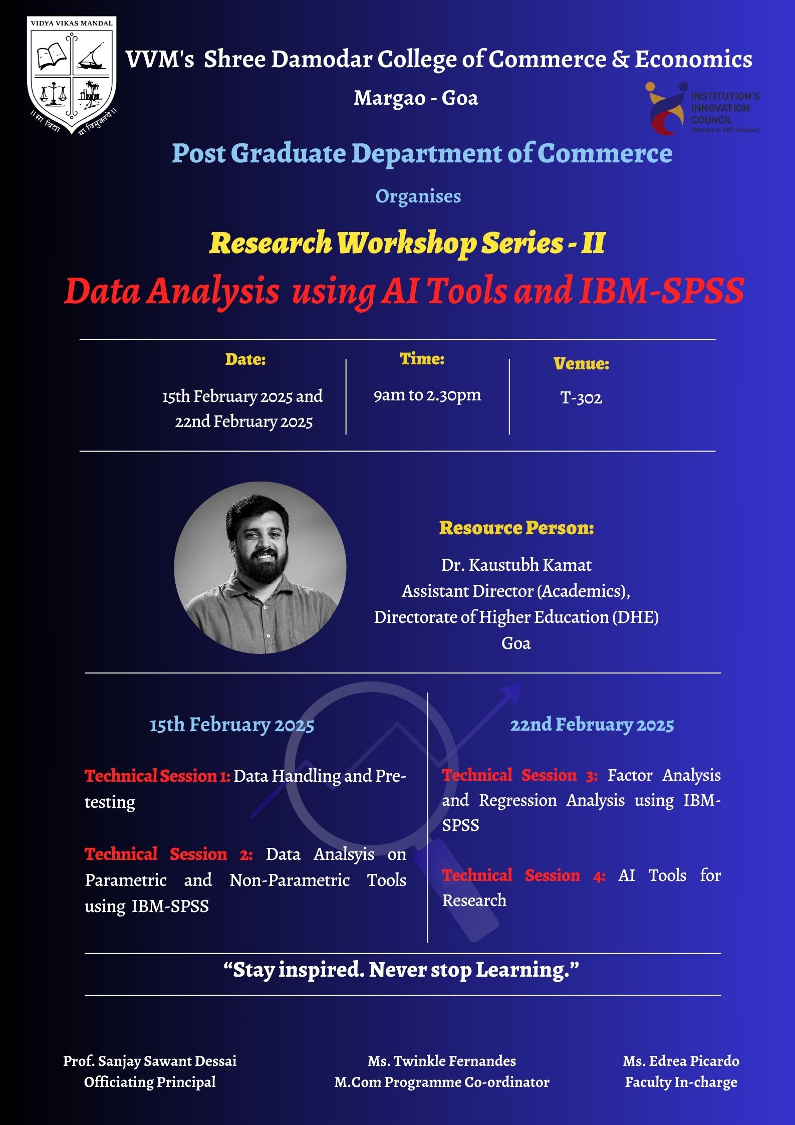 Research Workshop Series-2 on Data Analysis using AI and IBM-SPSS ...